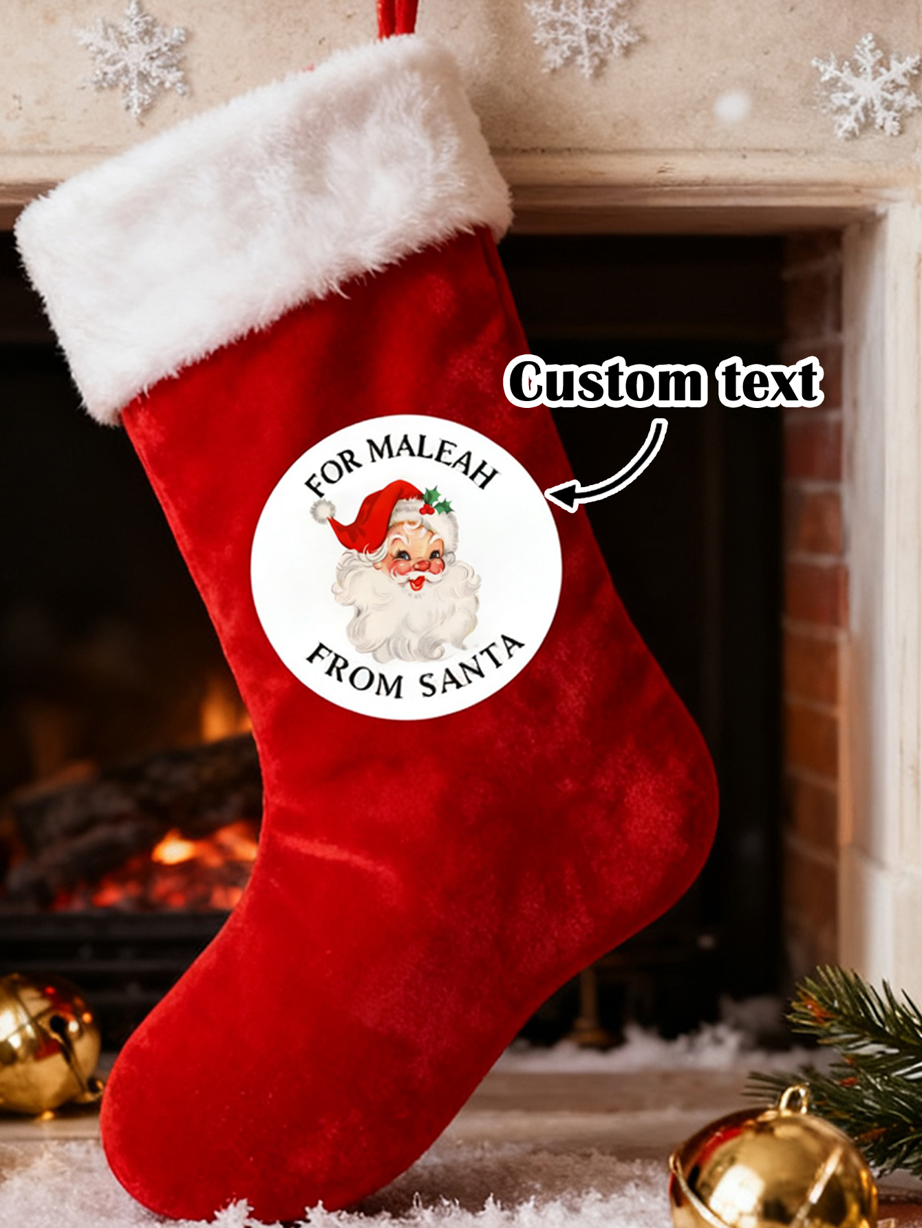 Customize personalized Santa Claus stickers